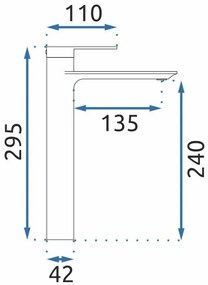 Rea Storm, vysoká umyvadlová baterie h-295, měděná matná, REA-B3002