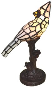 Stolní lampa Tiffany White Parrot – 15x12x33 cm