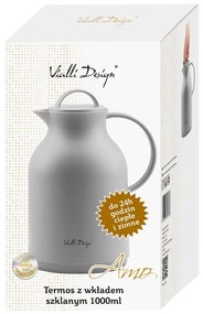 Šedá termoska Vialli Design, 1 l