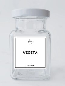 Samolepka na kořenky VEGETA bílá 5 × 5 cm tučné písmo
