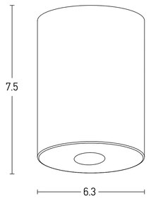 Zambelis S113 stropní LED svítidlo bílé, 7W, 3000K, 7,5cm