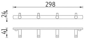 NIMCO BR 11104-26 - Nástěnný věšák na ručníky BORMO 30 cm lesklý chrom