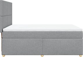Box spring postel s matrací světle šedá 140 x 200 cm textil 3291296