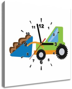 Gario Obraz s hodinami Buldozer Rozměry: 40 x 40 cm