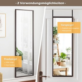 Costway Celorozměrné zrcadlové nástěnné zrcadlo s výškově nastavitelnými