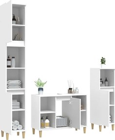 vidaXL 3dílný set koupelnového nábytku kompozitní dřevo [3185613] Barva: Betonová šedá