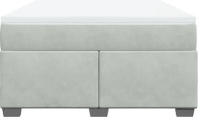 Box spring postel s matrací světle šedá 160x200 cm samet 3285293