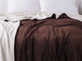 XPOSE® Mikroplyšová deka s beránkem - tmavě hnědá 140x200 cm