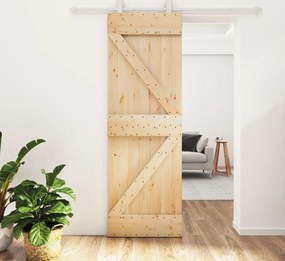 vidaXL Posuvné dveře s kováním 70 x 210 cm masivní borové dřevo [3203082]