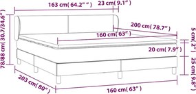 Box spring postel s matrací černá 160x200 cm textil 3126095