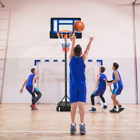 Costway Basketbalový stojan 90/158-210 cm výškově nastavitelný – modrý
