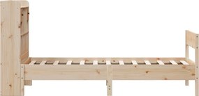Postel s knihovnou bez matrace 75 x 190 cm masivní borovice 3323050