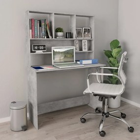 vidaXL Psací stůl s policemi betonově šedý 110x45x157 cm dřevotříska