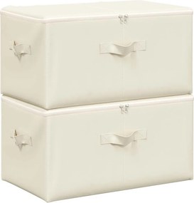 Úložné boxy 2 ks textil 43 x 34 x 23 cm krémové 332911