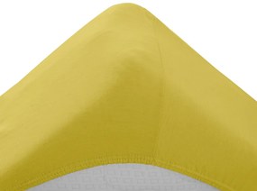 Jersey prostěradlo do dětské postýlky žluté 70 x 140 cm