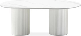 Konferenční stolek Apulias 120 cm bílý/mramor