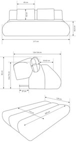 Rozkládací třímístná pohovka FANO krémová