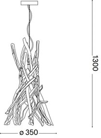 Ideal Lux - Lustr na lanku DRIFTWOOD 1xE27/60W/230V guava
