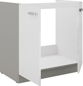 BIANCA sb | dolní skříňka 80 ZL 2F dřezová | 80 cm | světle šedá/bílá lesk