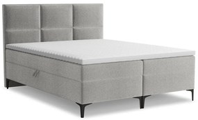 Světle šedá boxspring postel s úložným prostorem 160x200 cm Pakalana – Makamii