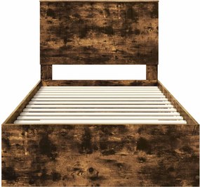 Rám postele s čelo Kouřový dub 100 x 200 cm Kompozitní dřevo 3411345