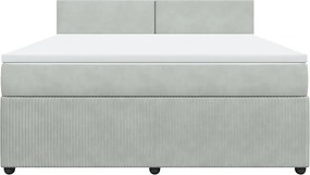 Box spring postel s matrací světle šedá 180x200 cm samet 3290100
