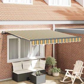 Stahovací markýza Zelená a žlutá 300 x 250 cm 3330163