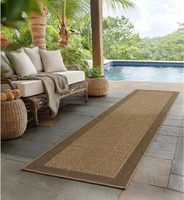 Hnědý vnitřní a venkovní běhoun 80x250 cm Timber 1402 – Ayyildiz Carpets