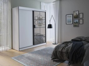 Šatní skříň OSLIN II 180 cm bílá + černá
