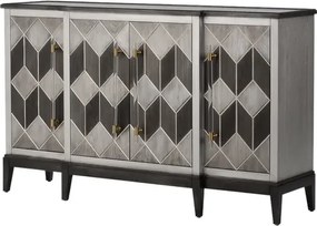 Komoda Stilig ST504 152 cm z masivu šedá/zlatá