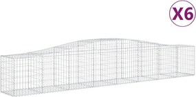 Klenuté gabionové koše 6 ks 400x50x60/80 cm pozinkované železo 3145934
