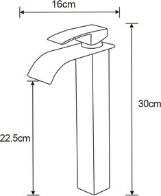 Mexen Aries, vysoká umyvadlová baterie, zlatá, 744810-50
