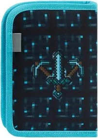 BAAGL Školní penál jednopatrový Minecraft Blue Axe