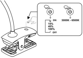 TOP LIGHT Lampička stolní Bella KL B, Bílá