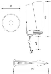 PANLUX Zahradní LED reflektor OKO EVO 14W, antracit