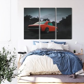 Vícedílný obraz Oranžové Retro Auto Nedostatek Nedostatek Plátno Canvas 150x100