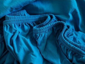 MK Lůžkoviny Jersey prostěradlo s elastanem 220 × 200 cm – tyrkysové
