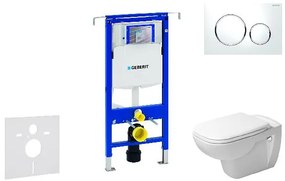 Geberit Duofix - Modul pro závěsné WC s tlačítkem Sigma20, bílá/lesklý chrom + Duravit D-Code - WC a sedátko, Rimless, SoftClose 111.355.00.5 NH4