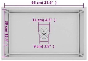 vidaXL Marketos Ručně vyrobený kuchyňský dřez nerezová ocel