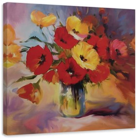Obraz na plátně Zátiší Květiny máku - 50x50 cm