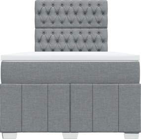 Box spring postel s matrací světle šedá 120x190 cm textil 3291614