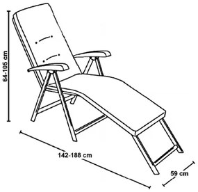 Polohovací zahradní lehátko Lena Lounger A091-23IB PATIO