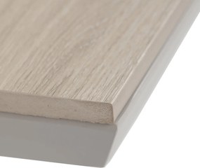 Zahradní stůl SERAPHÉ - polywood dekor světlý dub / béžová hliníková konstrukce