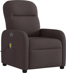 Elektrické masážní polohovací křeslo tmavě hnědé textil 3302967
