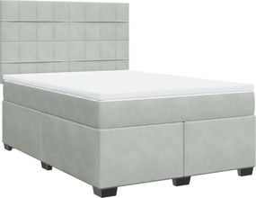Box spring postel s matrací světle šedá 140x190 cm samet 3290906