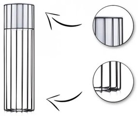 Kovový květináč LOFT 70x20 cm černá/bílá