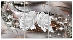 Malvis ® Obraz Abstraktní růže Velikost: pětidílný obdélník - 100x45 cm
