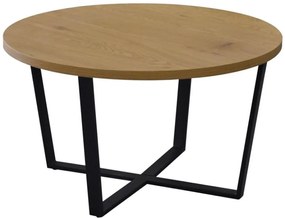 OnaDnes -20% Scandi Dubový konferenční stolek s kovovou podnoží Calvin 77 cm