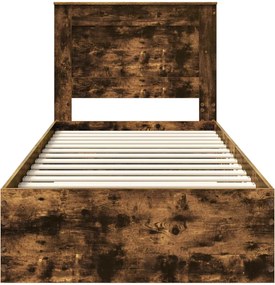 Rám postele s čelo Kouřový dub 90 x 190 cm Kompozitní dřevo 3410362