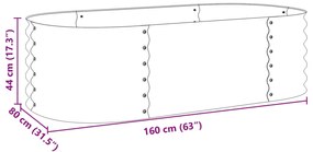 vidaXL Marketos Vyvýšený záhon 160 x 80 x 44 cm pozinkovaná ocel stříbrný